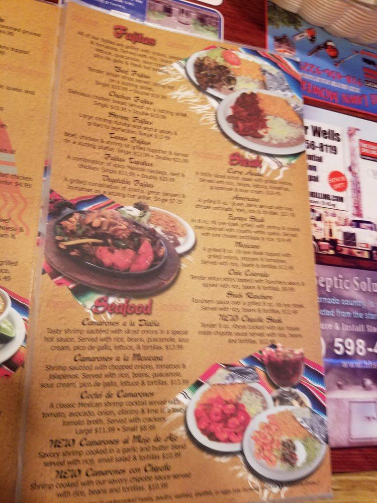 Menu at El Zarape Mexican Restaurant, Tahlequah