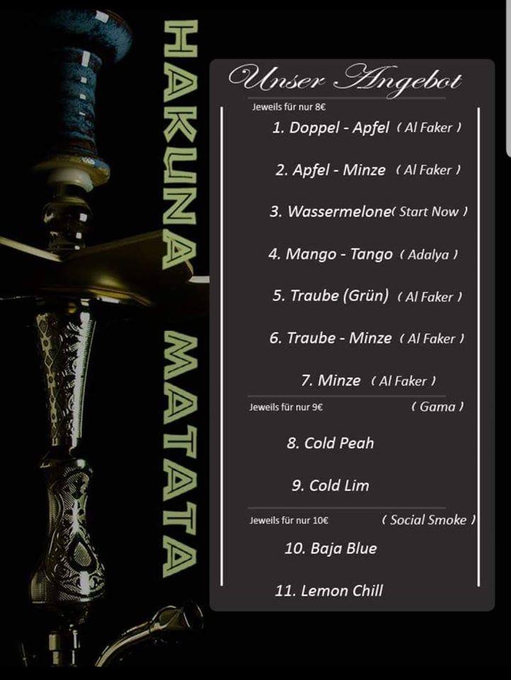 Speisekarte von Hakuna Matata pub & Bar, Buggingen