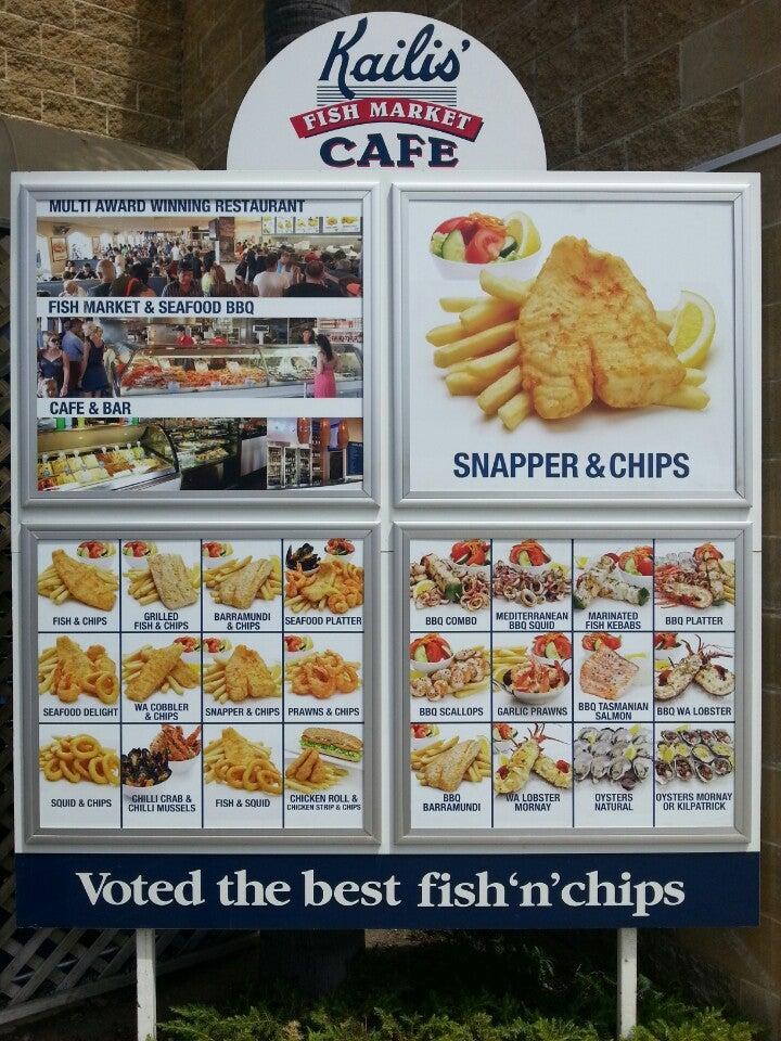 Menu at Kailis Fishmarket Cafe, Fremantle