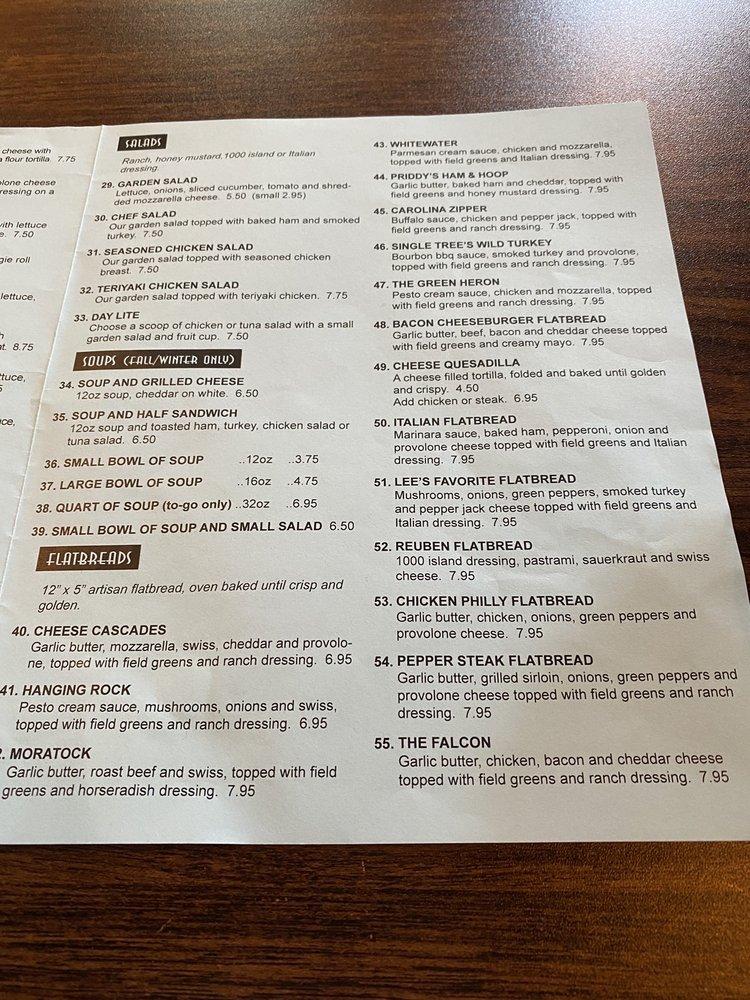 Menu at River Rock Cafe, Danbury