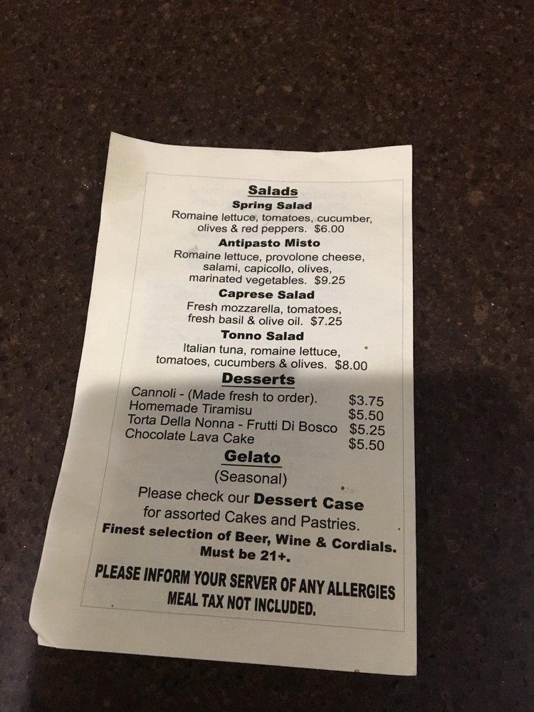 Menu at Café del Mare cafe, Medford