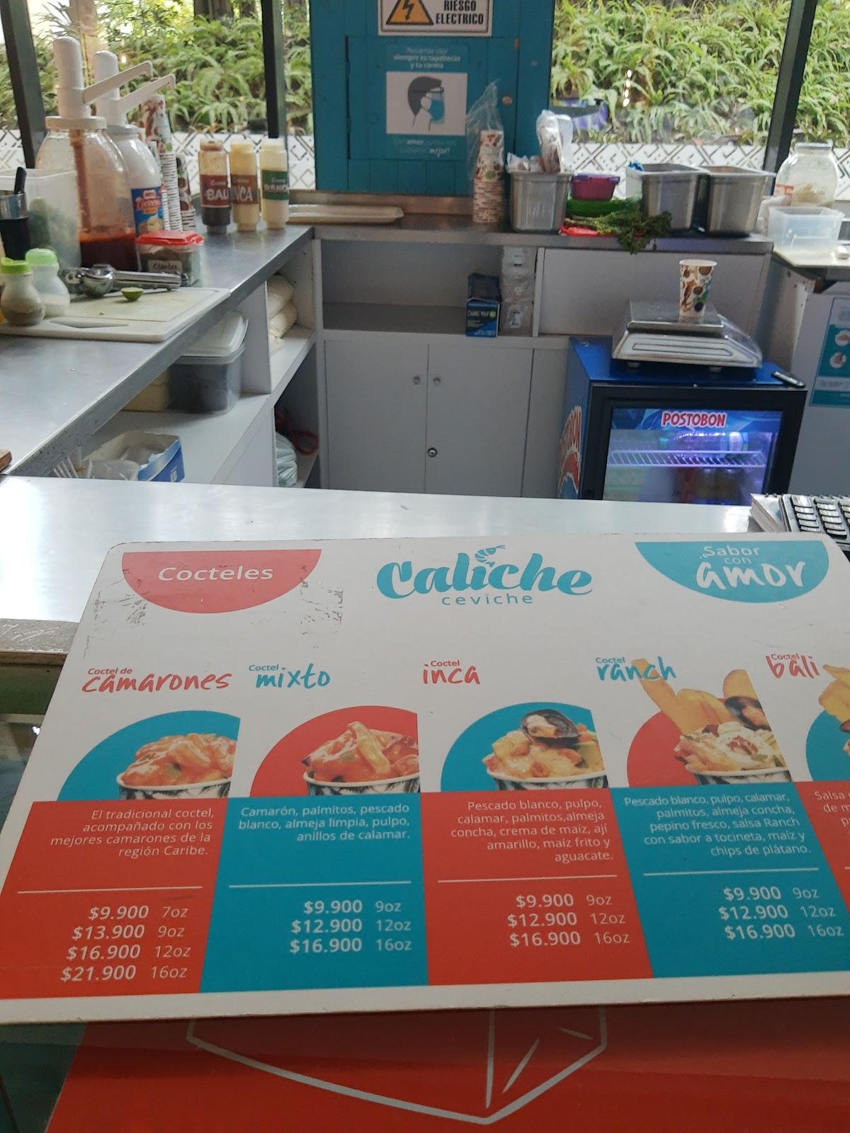 Menu at Ceviche Caliche restaurant, Sincelejo