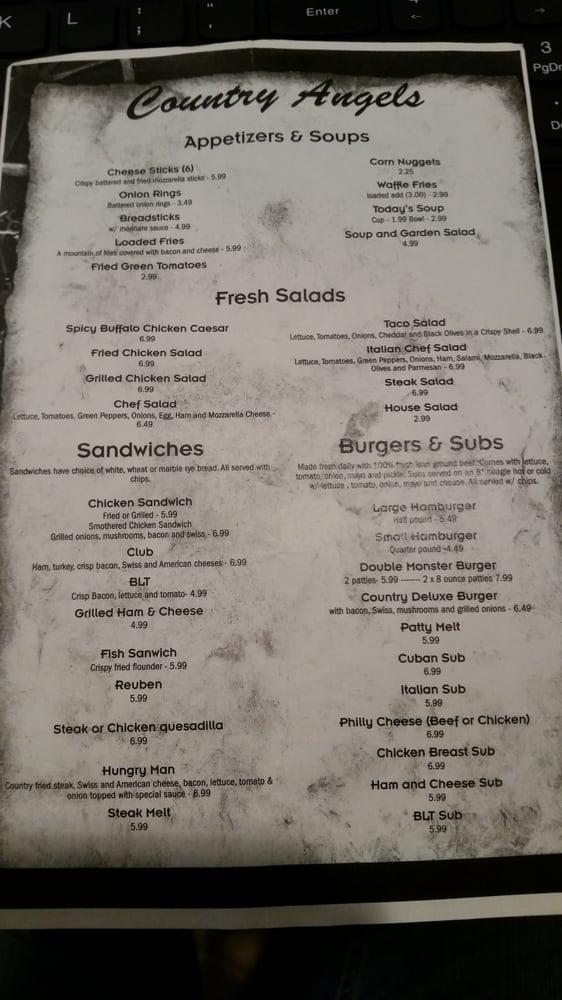 Menu at Country Angels pizzeria, Polk City