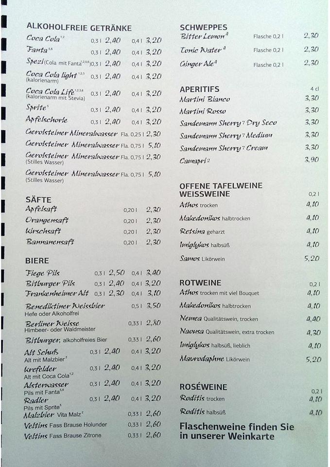 Speisekarte von Restaurant Leonidas, Bochum, Annastraße 25 Am ...