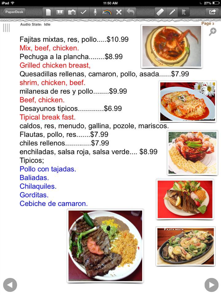 Menu at Shelly's Food, Comida Latina restaurant, Richmond