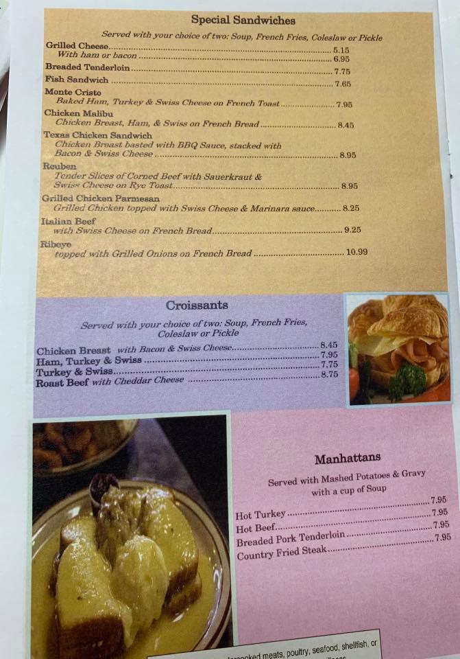 Menu at Anderson Grill restaurant, Anderson