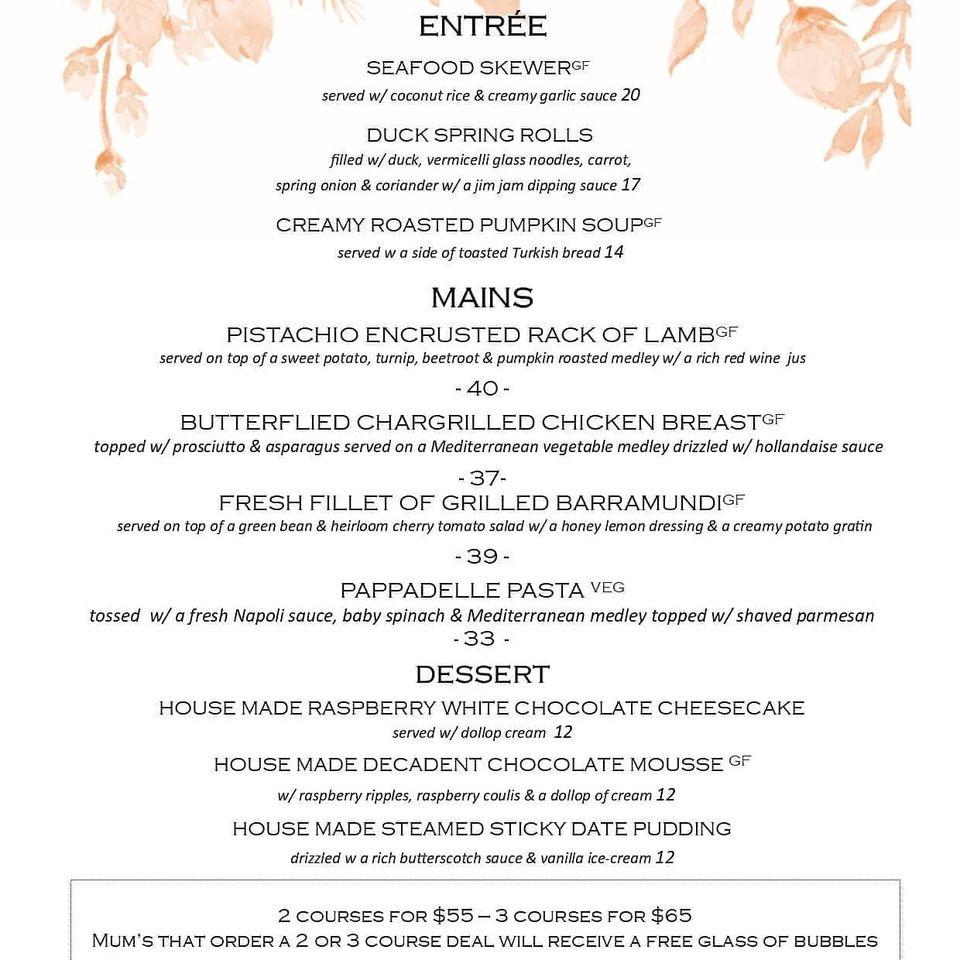 Menu at City Oval Hotel restaurant, Ballarat Central, Mair St