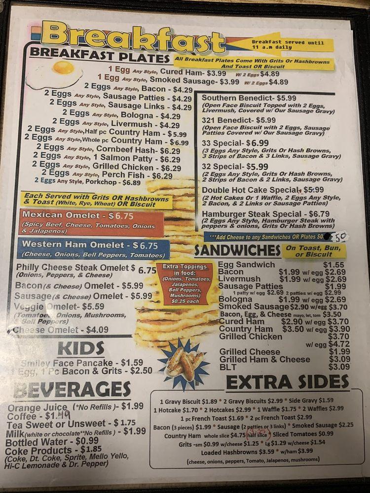 Menu at Southern Grill 321 restaurant, York