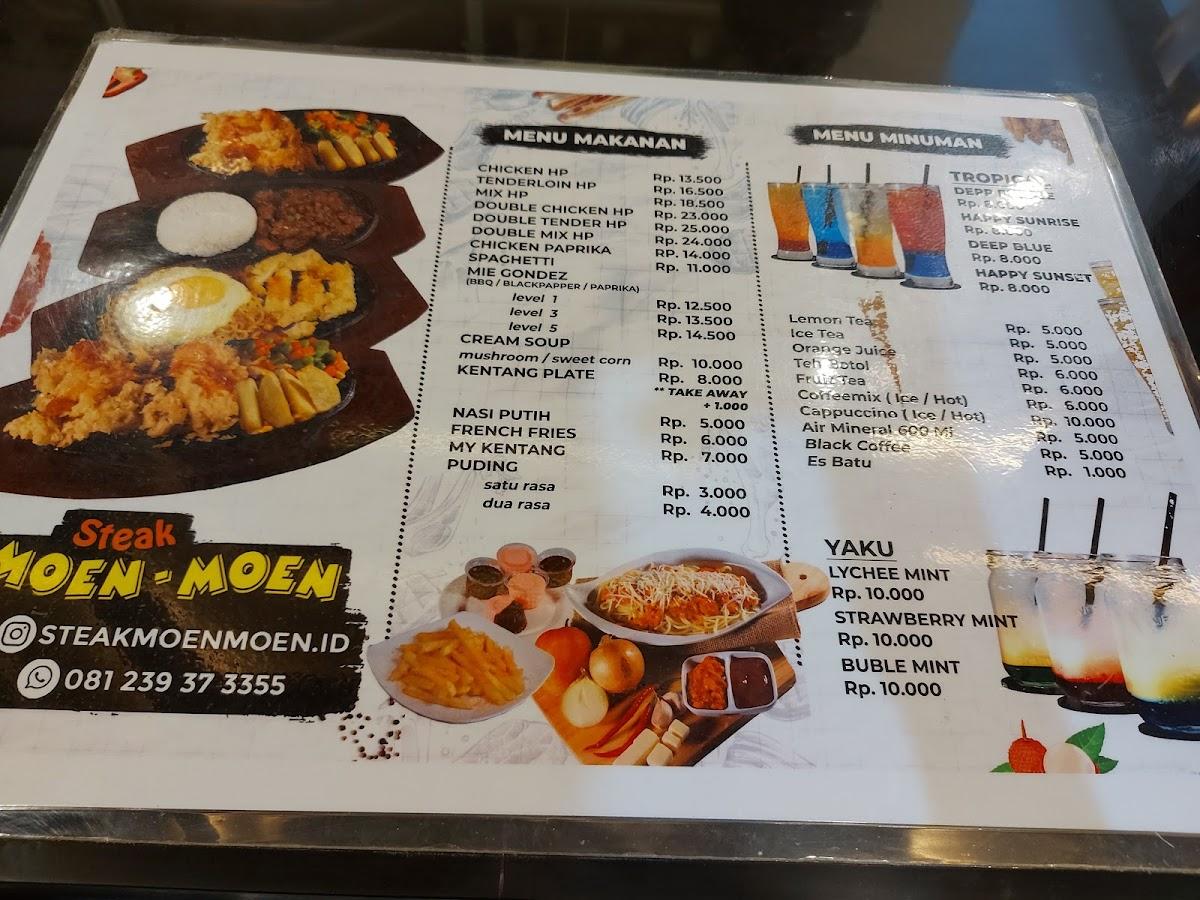 Menu at Steak Moen Moen, Batu