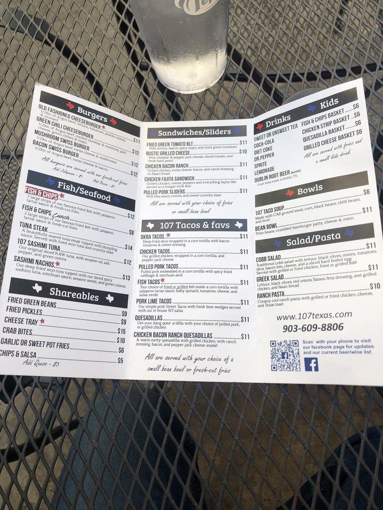 Menu at 107 restaurant, Paris