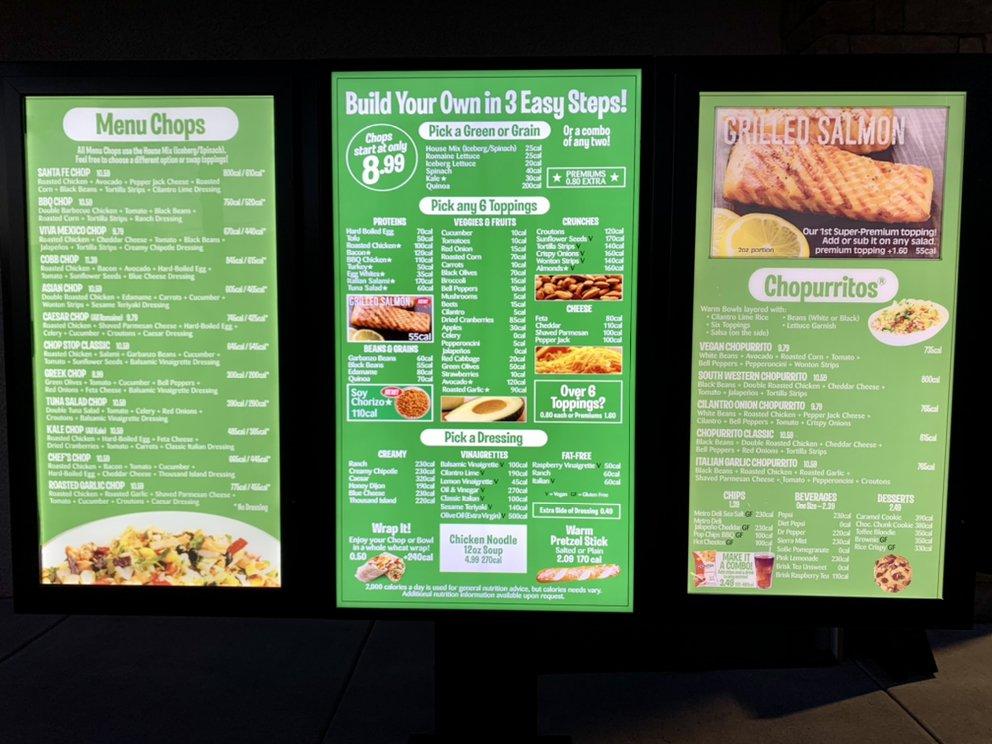Menu at Chop Stop-Reno fast food, Reno