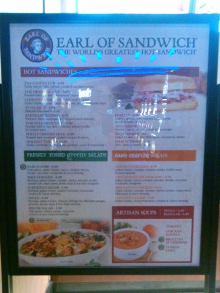Menu at Earl of Sandwich desserts, Valley Center, 777 S Resort Dr