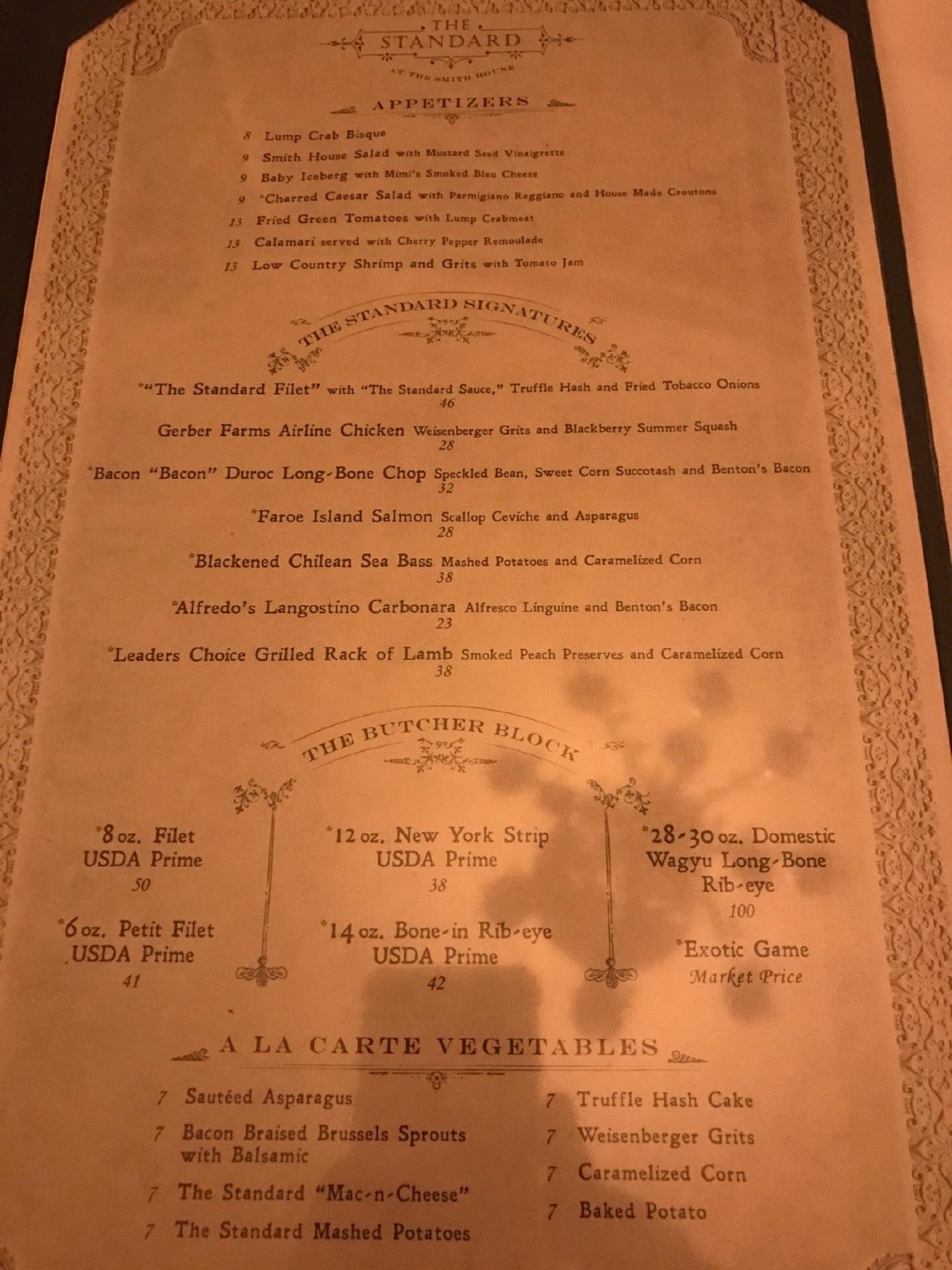 Menu at The Standard pub & bar, Nashville, 167 Rosa L Parks Blvd