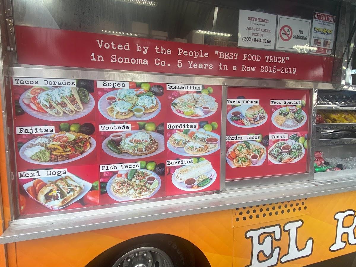 Menu at El Roy's Express Mex restaurant, Santa Rosa, 760 Sebastopol Rd