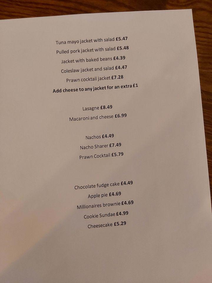 Menu at Golden Hind pub & bar, Plymouth