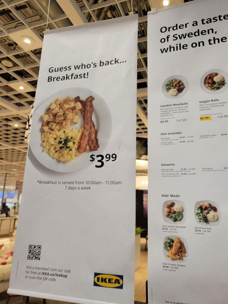 Menu at IKEA Restaurant, Las Vegas