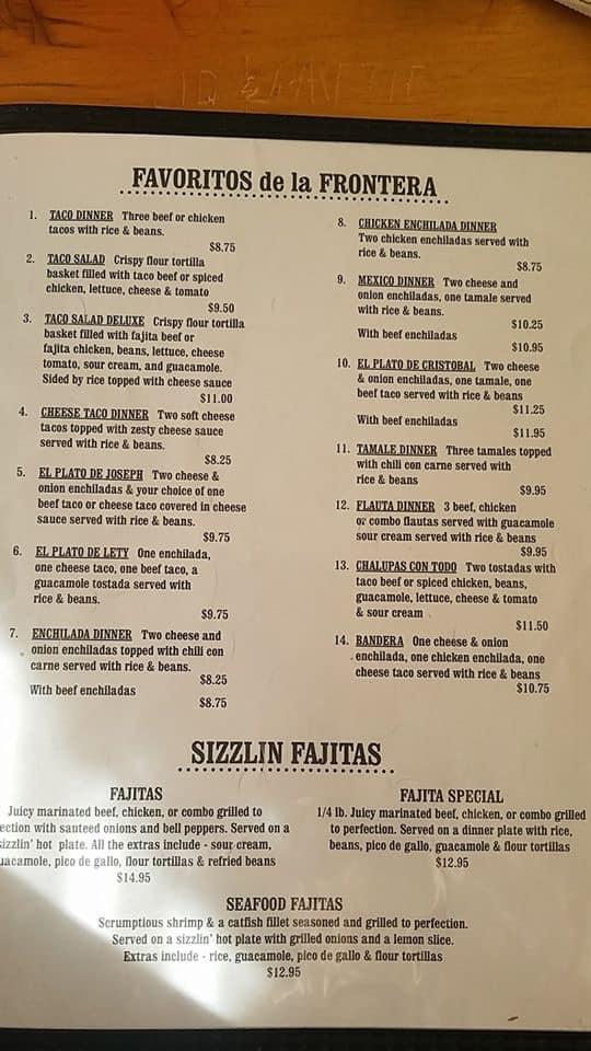 Carta de Polo's Mexican Cafe, Weatherford, Fort Worth Hwy