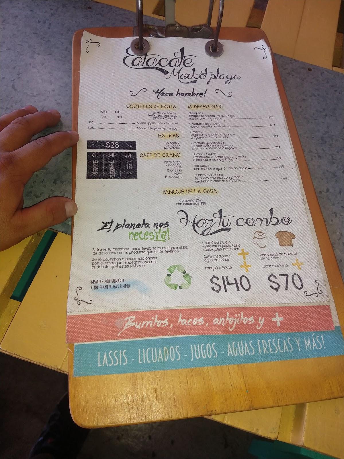 Carta del café Ty-Coz Express, Playa del Carmen, Carr Federal Mz 333 Lt 5