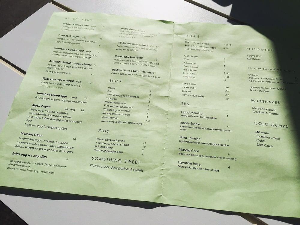 Menu at Blackwood Cronulla restaurant, Cronulla