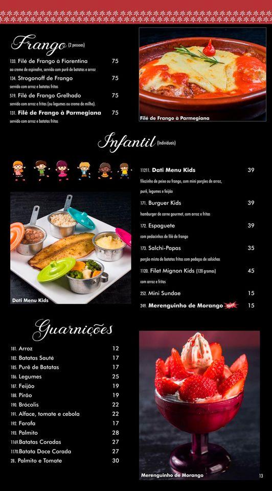 Menu em Dati restaurante, Guarujá