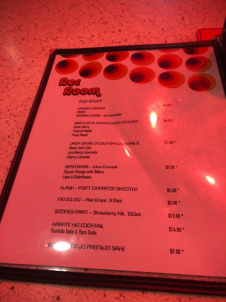 Menu at Rec Room pub & bar, Jacksonville