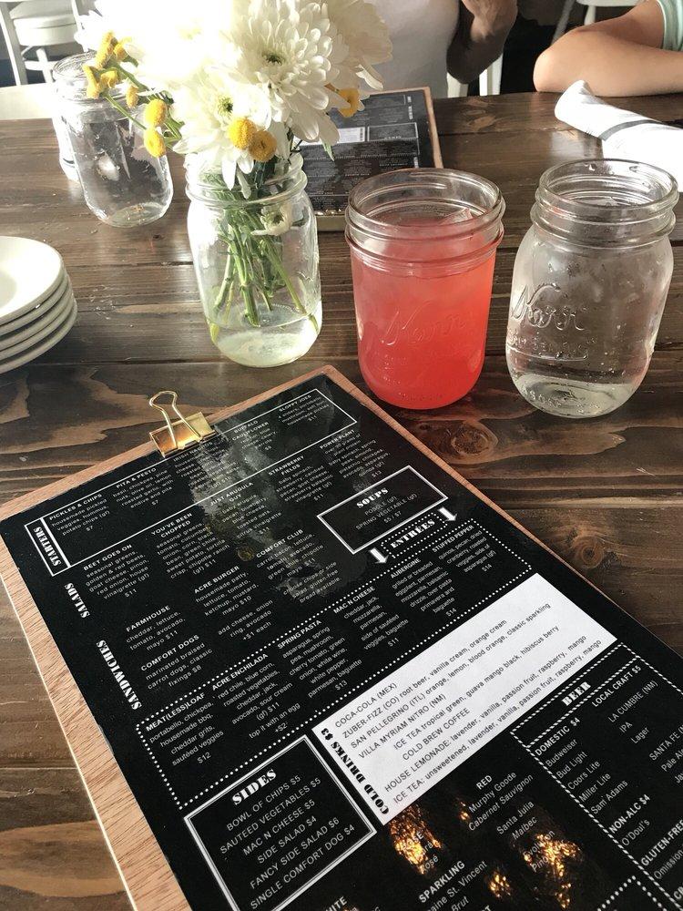 Menu at The Acre restaurant, Albuquerque
