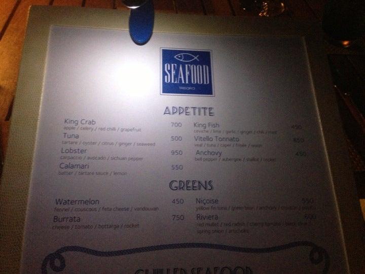 Carta del restaurante Seafood at Trisara, Choeng Thale