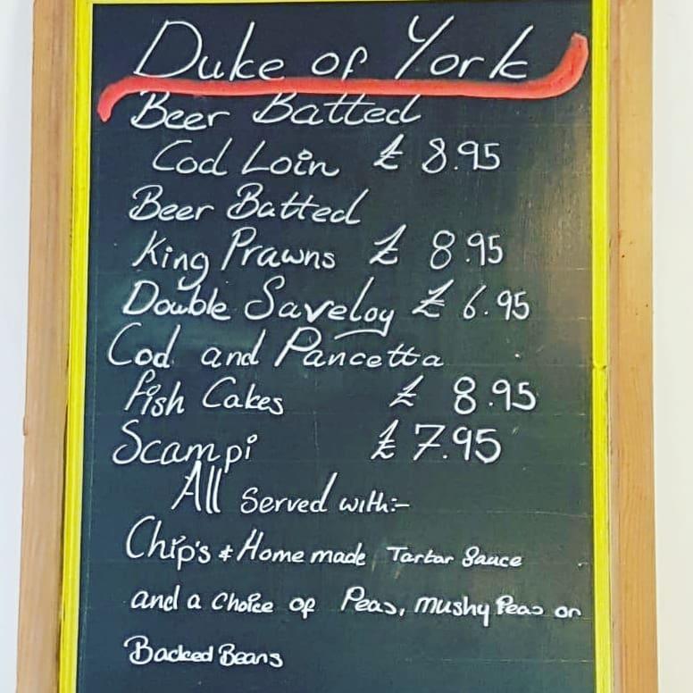 Menu at Duke of York pub & bar, Aldershot