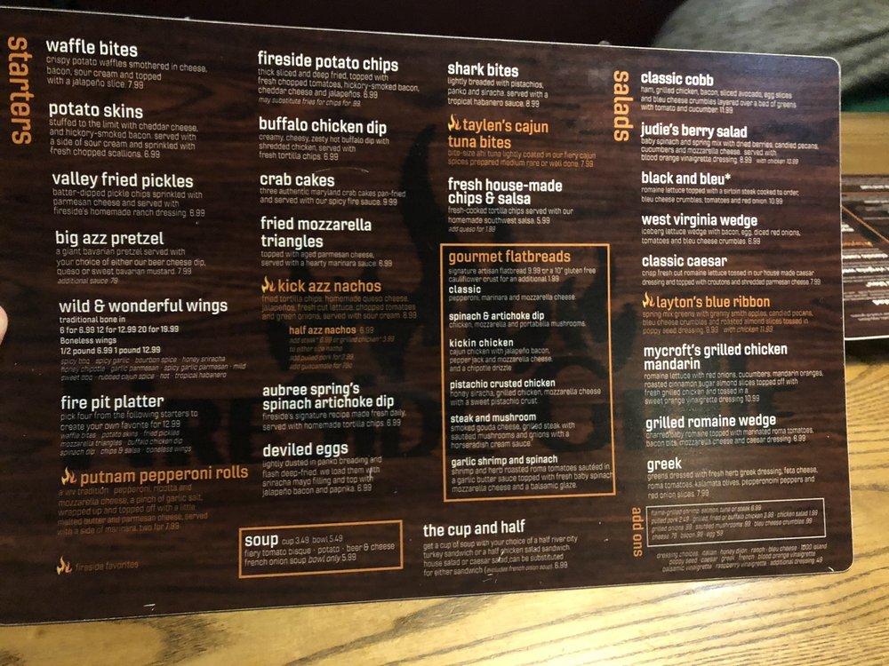 Menu at FireSide Grille steakhouse, Hurricane