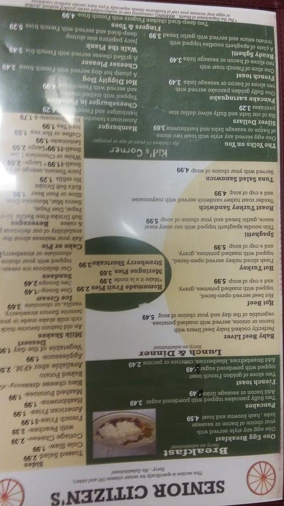 Menu at Red Wheel Restaurant, Rantoul