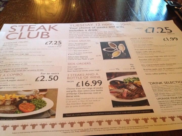 Menu at The Talk Of The Town - JD Wetherspoon pub & bar, Paignton