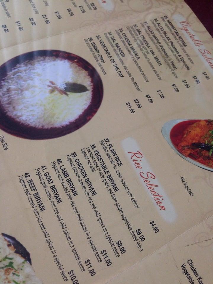 Menu at Al Watan Halal Tandoori Restaurant, Hawthorne