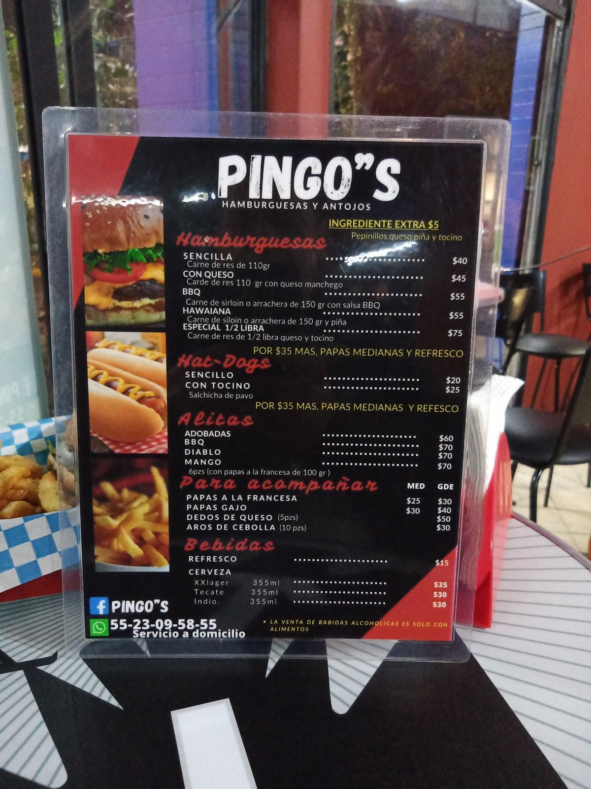 Menu at Antojitos Mexicanos Pingos restaurant, Ciudad López Mateos