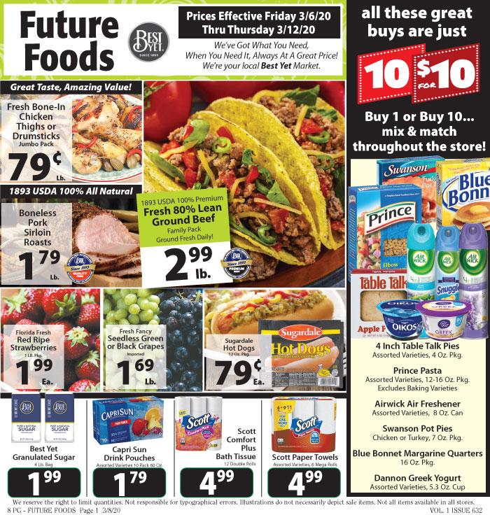 Menu at Future Foods restaurant, Mechanic Falls