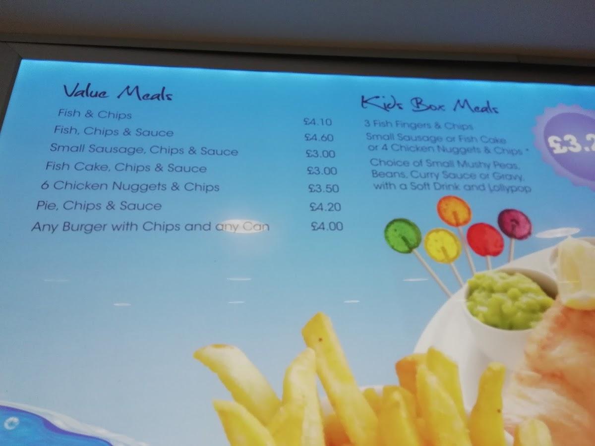Menu at Ocean Fish Bar, Lincoln