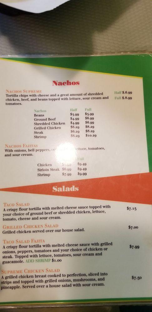 Menu at El Nopalito Grill restaurant, Miner
