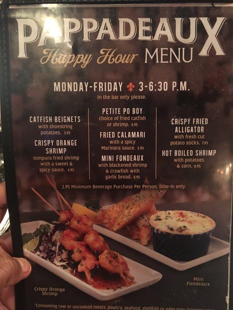 Menu at Pappadeaux Seafood Kitchen restaurant, Austin, N Interstate Hwy 35