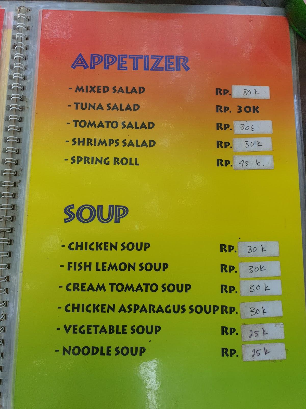 Carta de Pohoda Reggae Bar, Purwakerti
