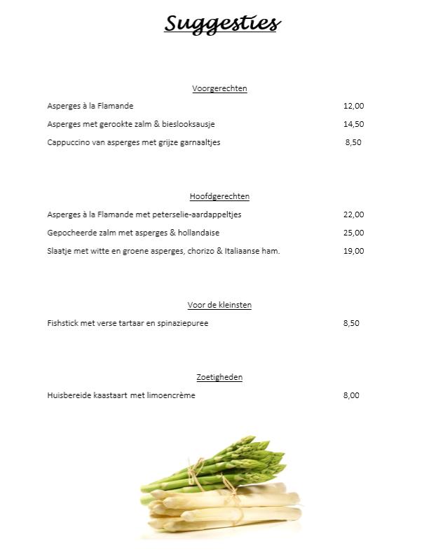 Menu at Vennepark, Tremelo