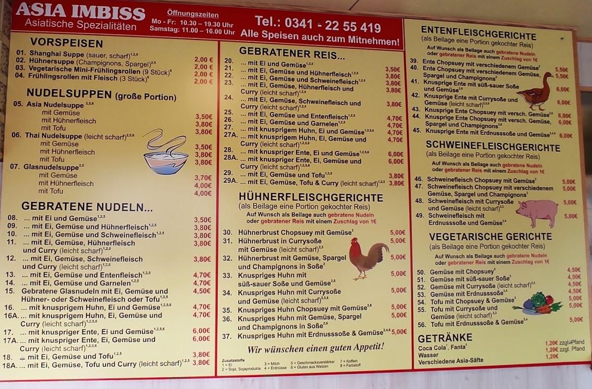 Menu at Asia Imbiss pub & bar, Leipzig, Deutscher Pl. 4
