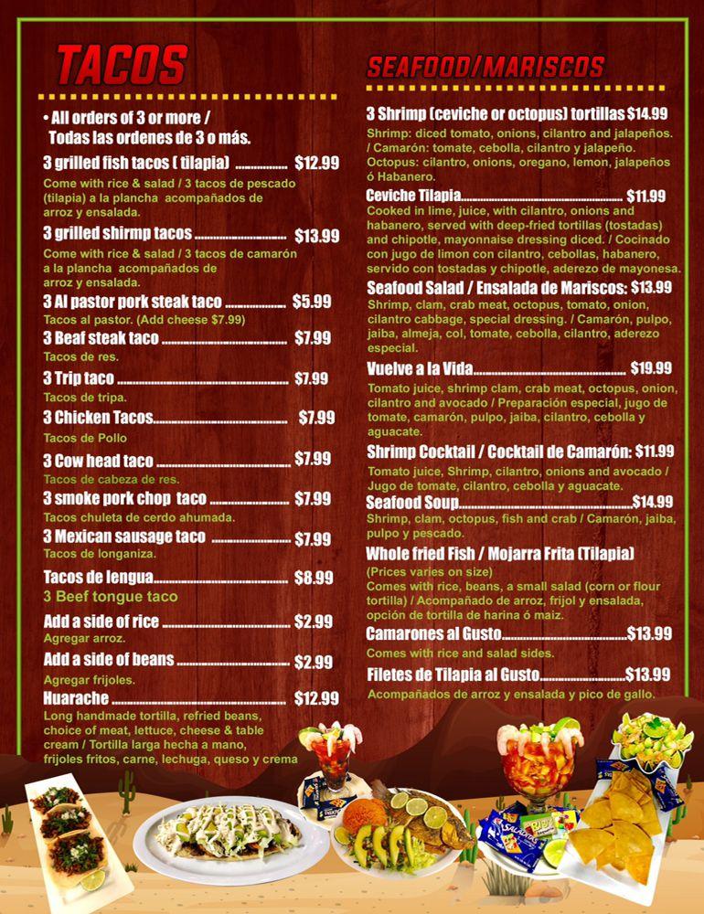 Menu at Bibi's Restaurant, Milford
