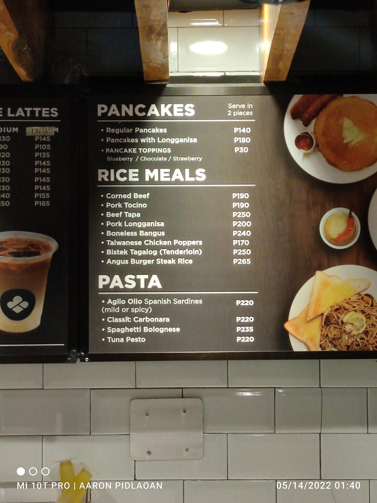 Menu at Black Scoop Cafe UST Dos Castillas, Manila, Dos Castillas St