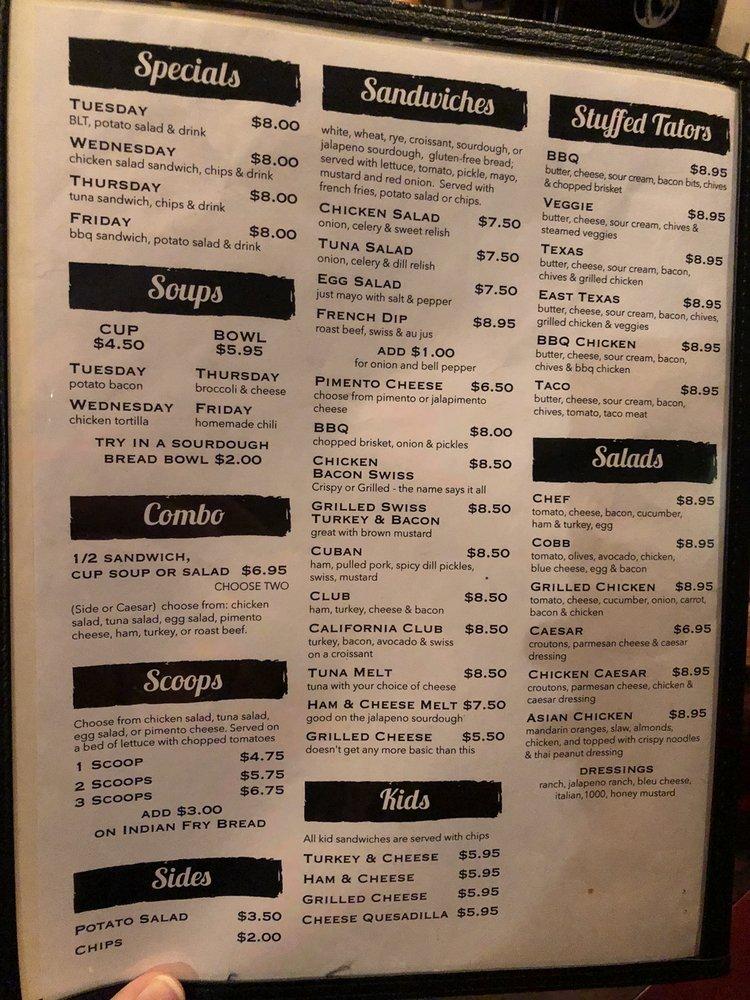 Menu at Cowboy Jack's Saloon pub & bar, Nacogdoches, 422 E Main St
