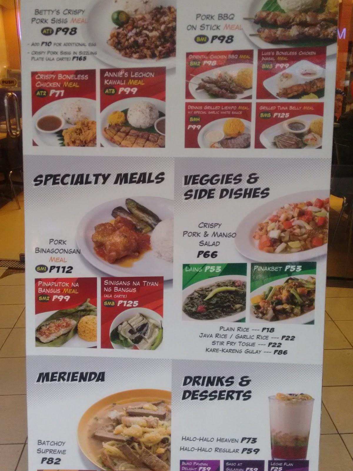 Menu at Dennis The Grill Boy restaurant, Pasay, 1 J.W. Diokno Blvd