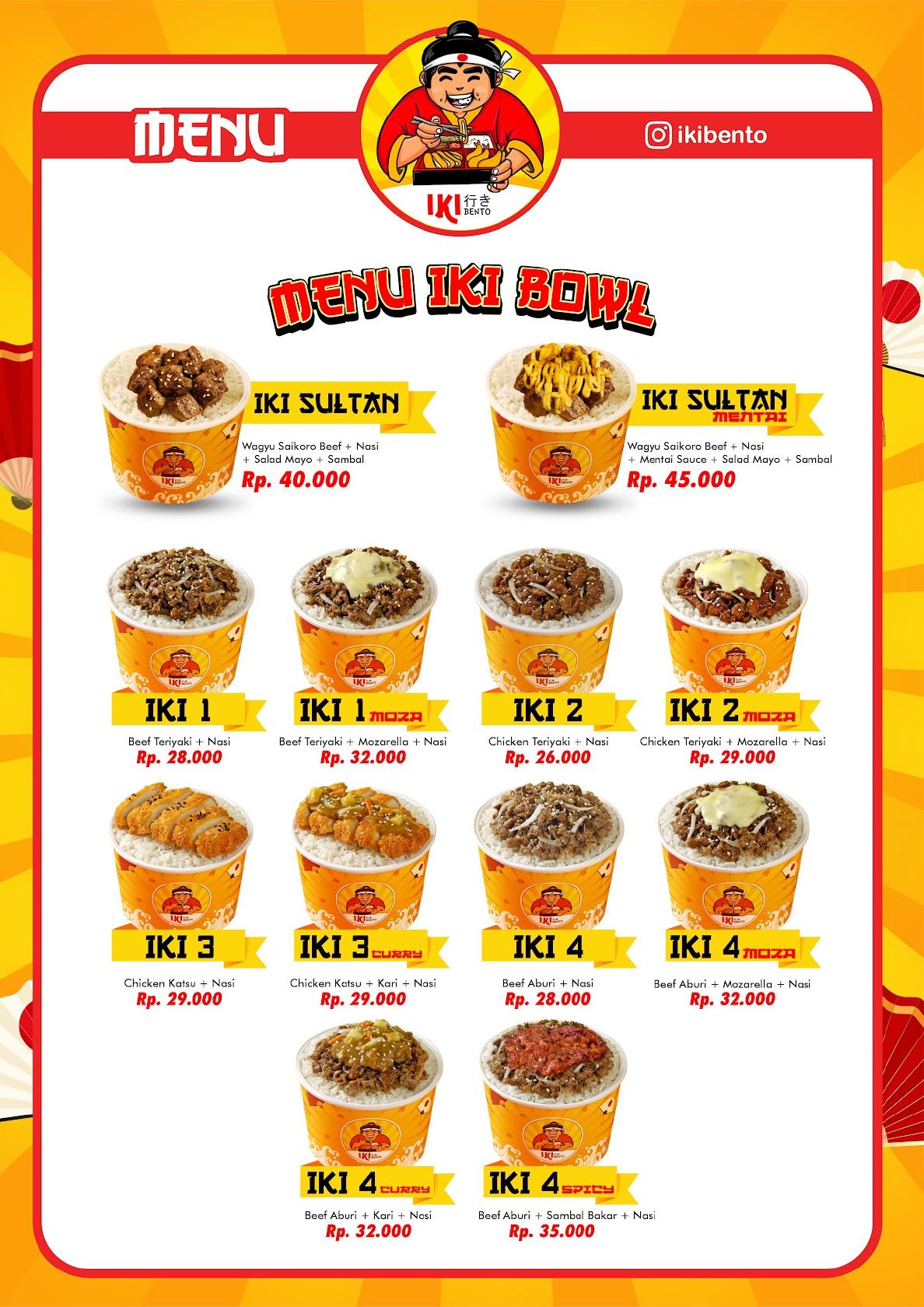 Menu at IKI Bento Karang Tengah restaurant, Tangerang