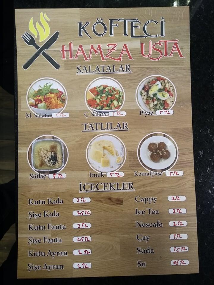 Menu at Köfteci Hamza Usta, Istanbul,. Sk. No:44/B