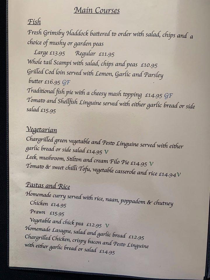 Menu at The Cholmeley Arms pub & bar, Corby Glen, Village St