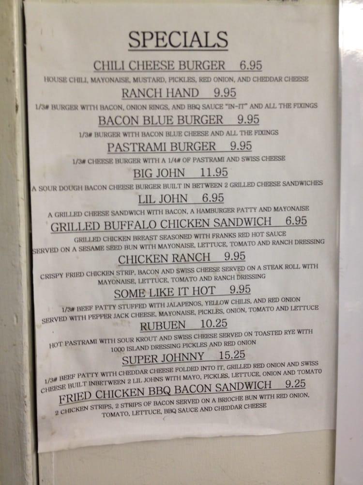 Menu at Tinker Burger restaurant, Summerland