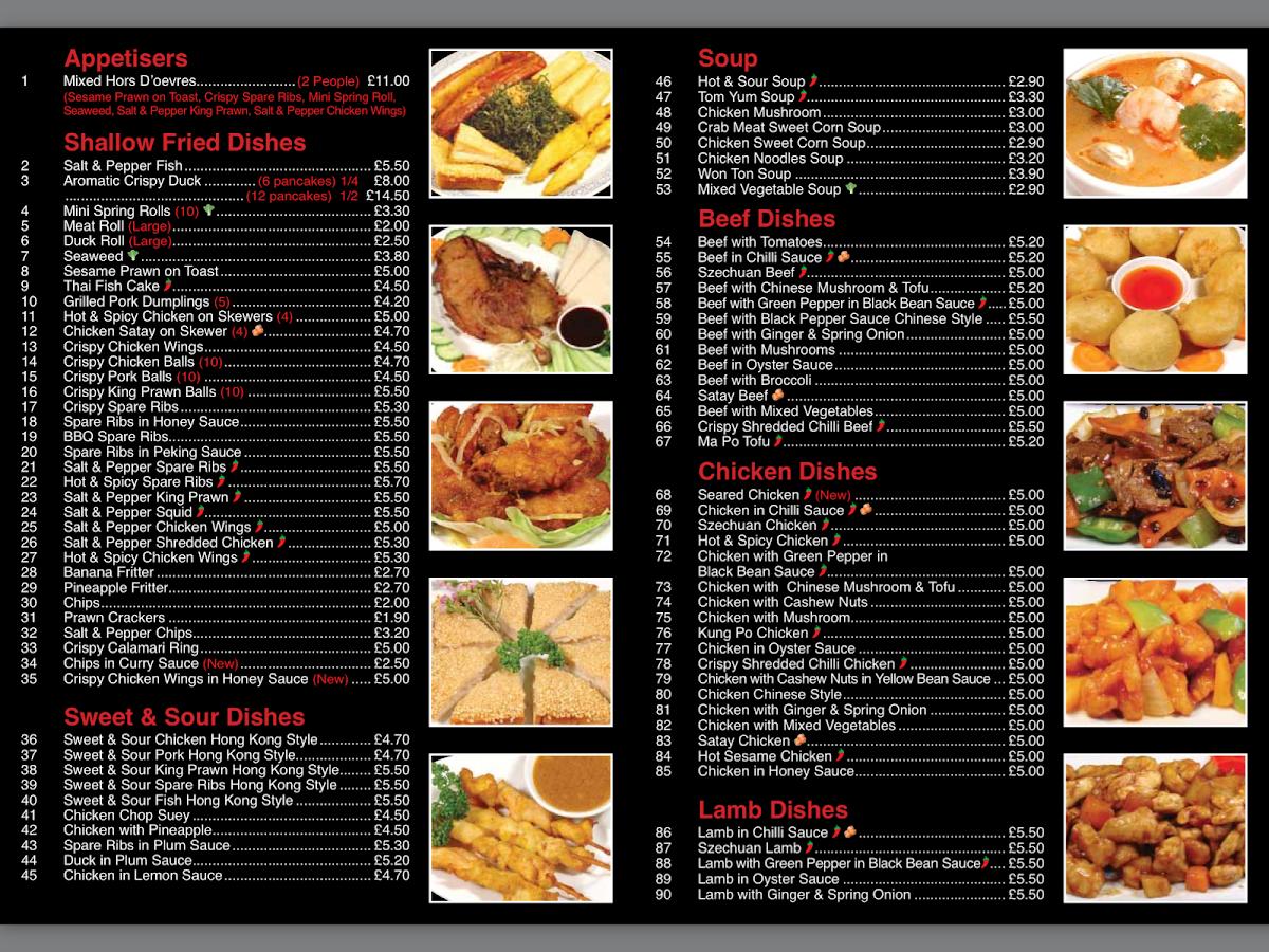 Menu at DouDou Chinese takeaway, Ramsgate