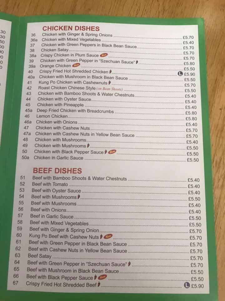 Menu at Good Luck fast food, Haverhill